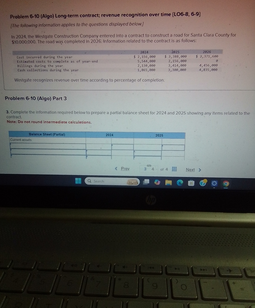 Solved Problem 6-10 (Algo) ﻿Long-term contract; revenue | Chegg.com
