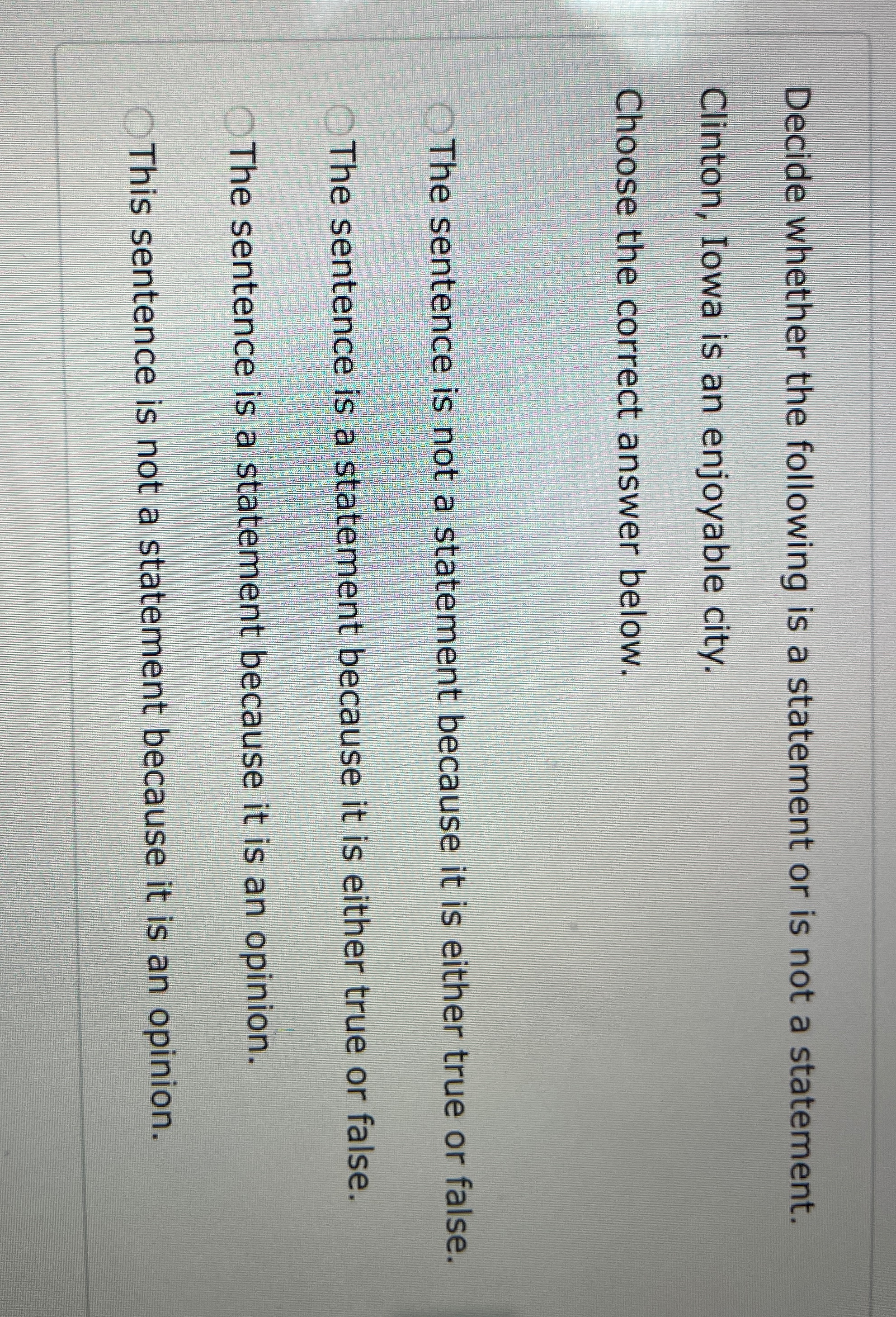 Solved Decide whether the following is a statement or is not | Chegg.com
