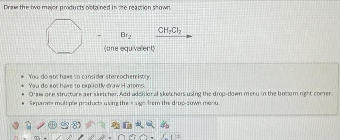 Solved Draw the two major products obtained in the reaction | Chegg.com