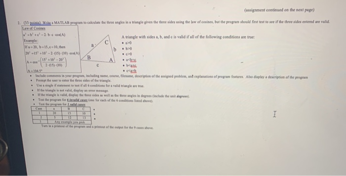 Solved (assignment continued on the next page) 2. 03 points) | Chegg.com