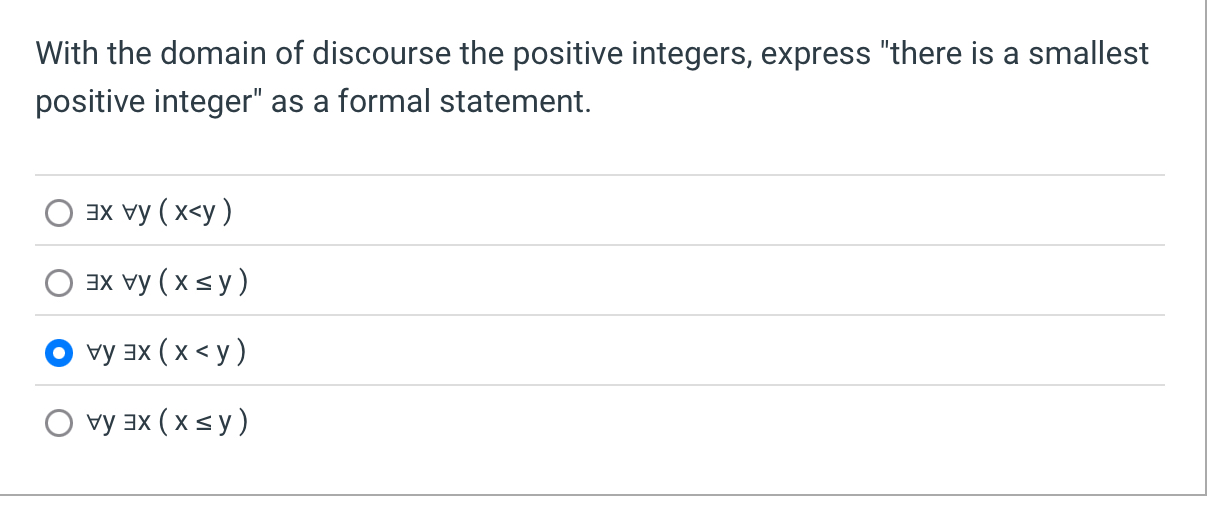 With the domain of discourse the positive integers, | Chegg.com