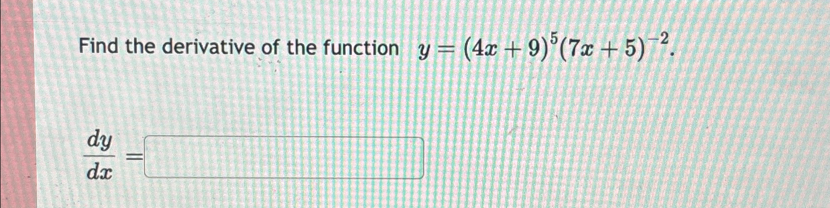 Solved Find the derivative of the function | Chegg.com