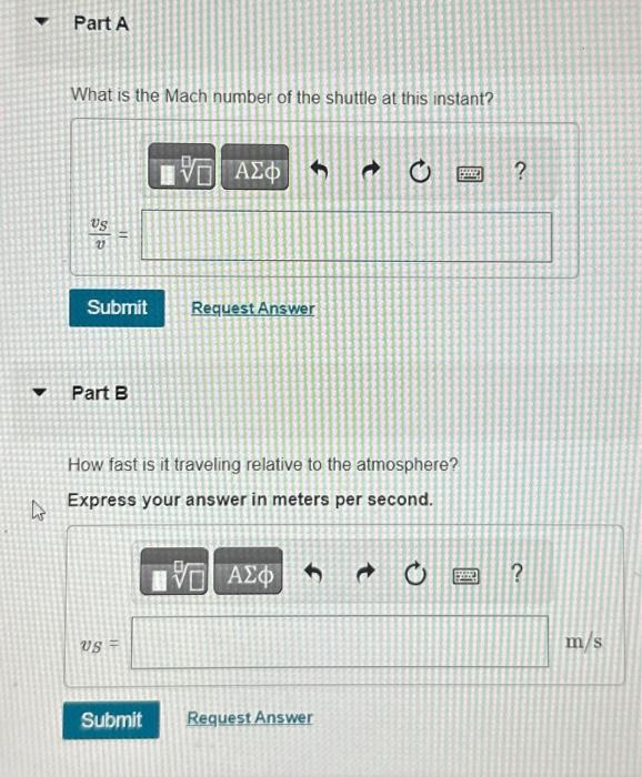 Solved The shock-wave cone created by the space shuttle at | Chegg.com