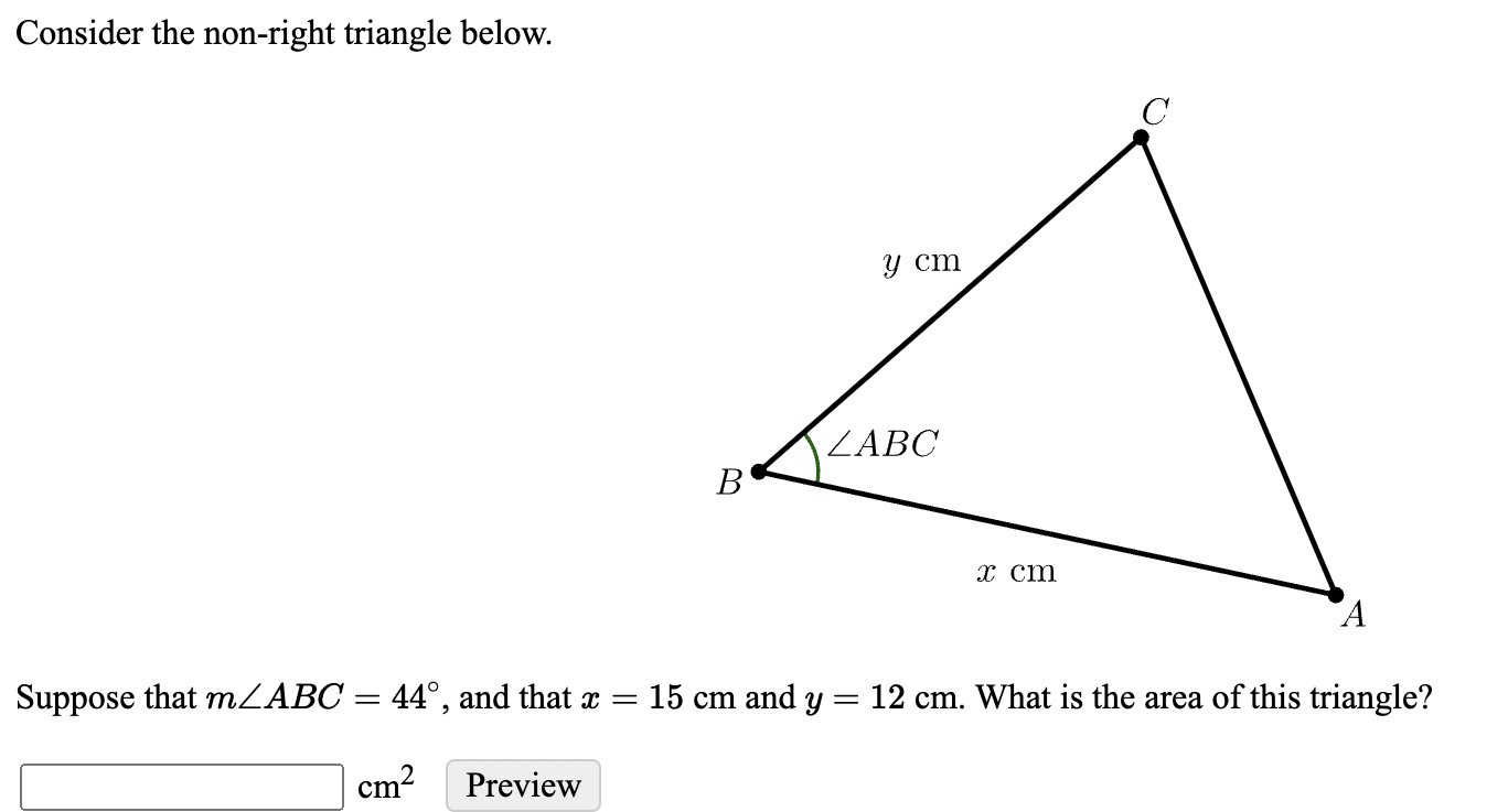 Solved Consider the non-right triangle below.Suppose that | Chegg.com