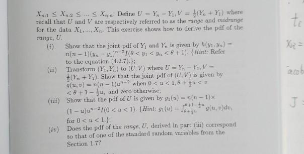Solved 4.2.8 Suppose that X,...., X, are iid uniform random | Chegg.com