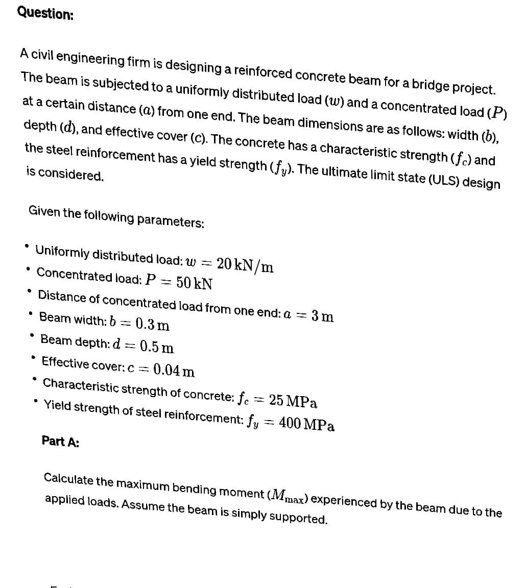 Solved A civil engineering firm is designing a reinforced | Chegg.com