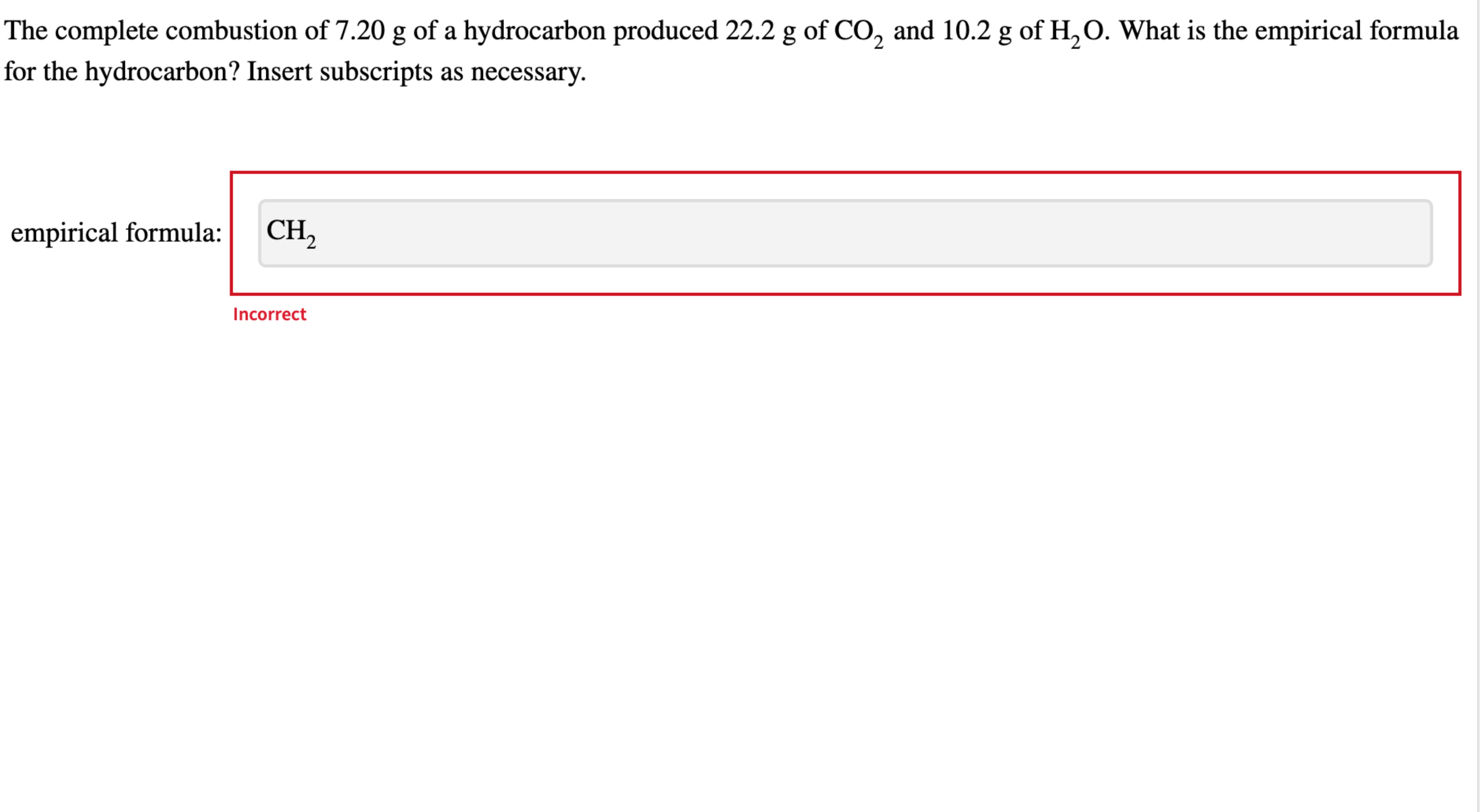 Solved The complete combustion of 7.20g ﻿of a hydrocarbon | Chegg.com