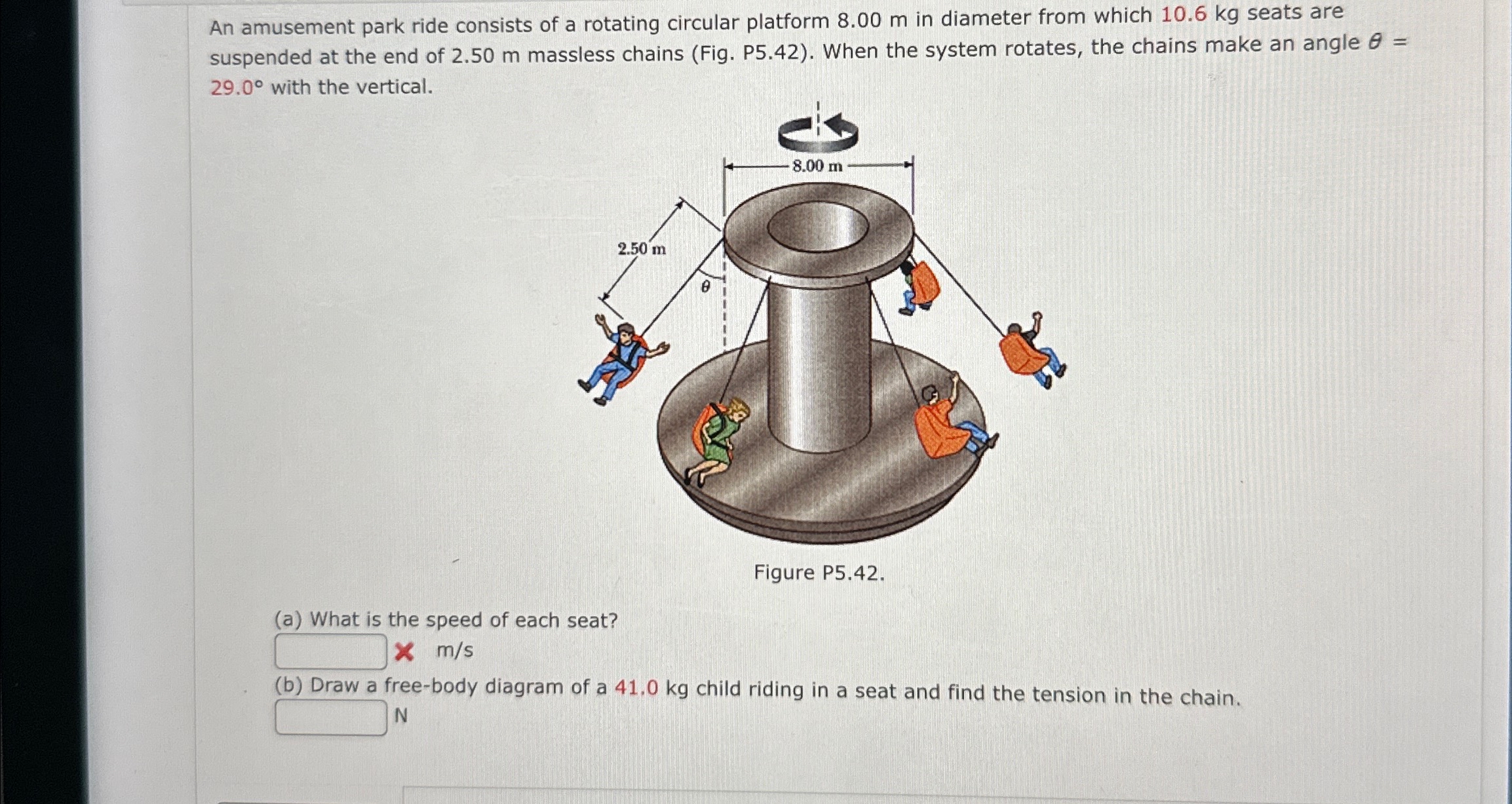 Solved An amusement park ride consists of a rotating | Chegg.com