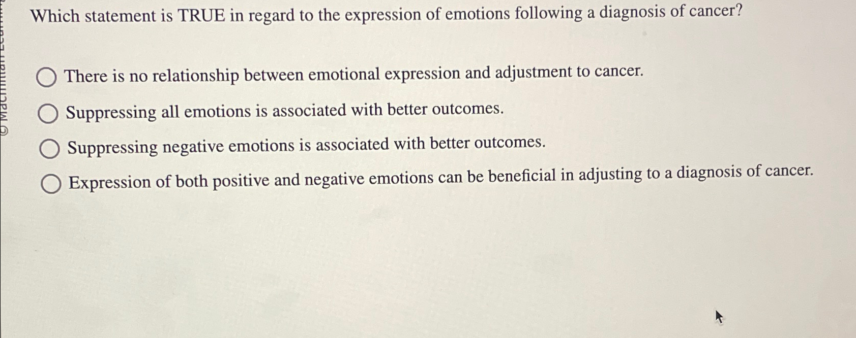 Solved Which statement is TRUE in regard to the expression | Chegg.com