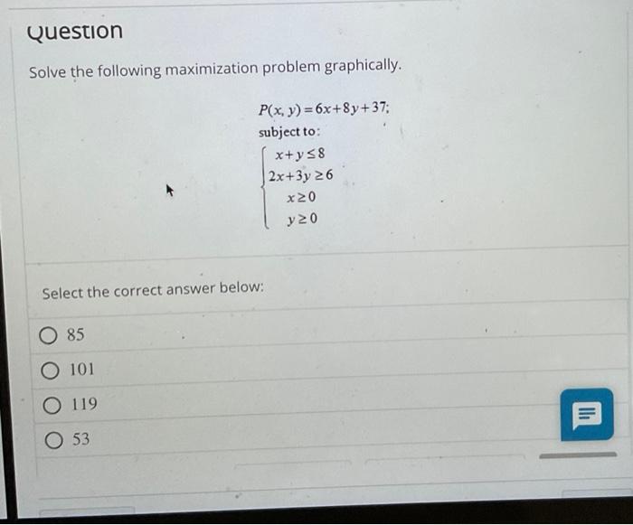 Solved Solve the following maximization problem graphically. | Chegg.com