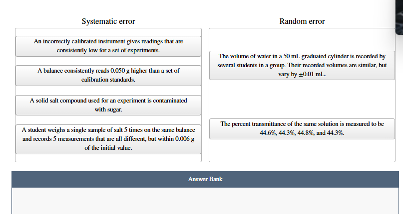 Solved Systematic errorAn incorrectly calibrated instrument | Chegg.com