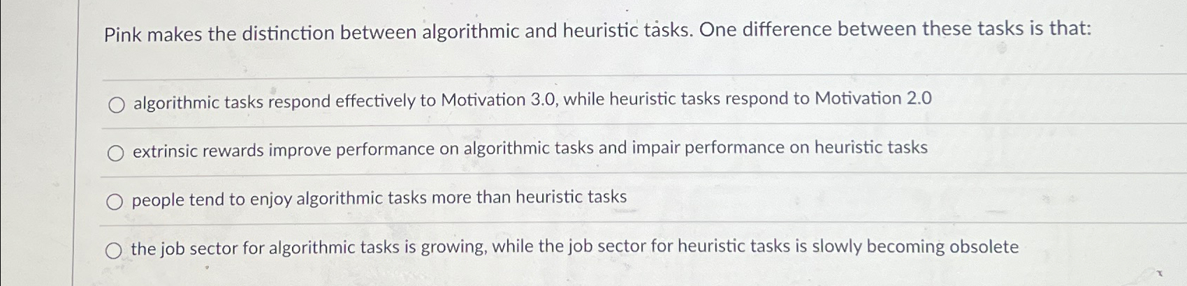 Solved Pink makes the distinction between algorithmic and | Chegg.com
