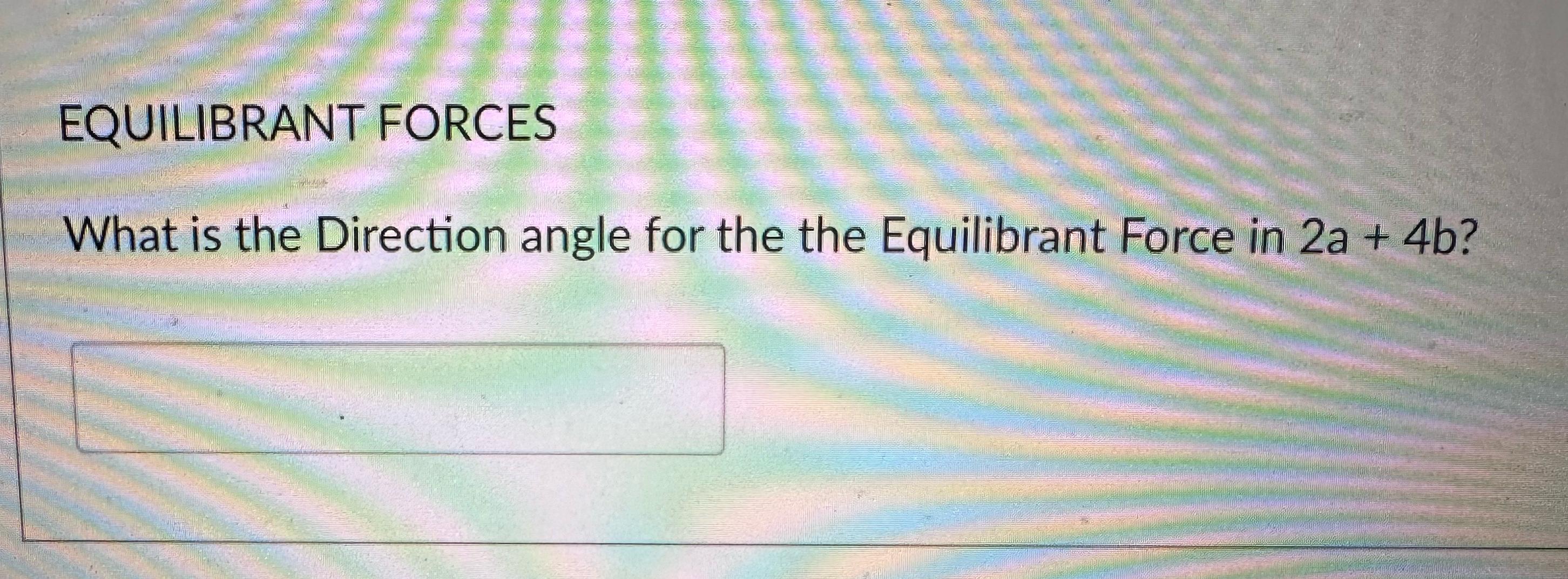 Solved EQUILIBRANT FORCESWhat is the Direction angle for the | Chegg.com