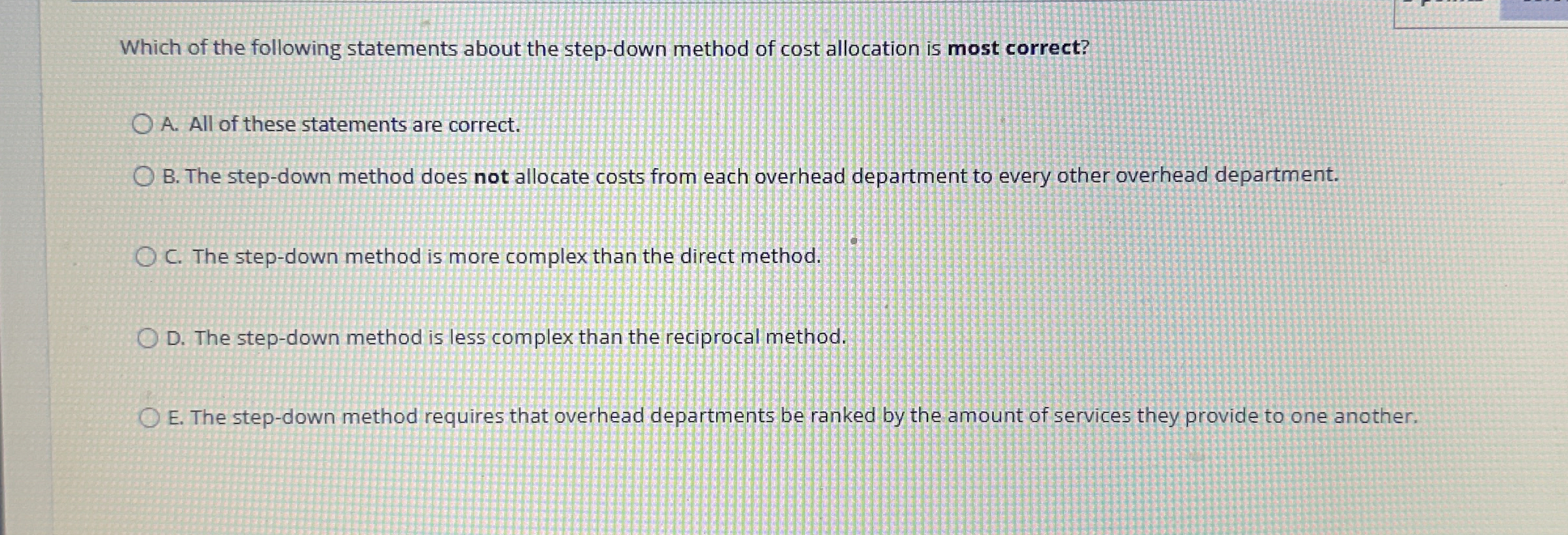 Solved Which of the following statements about the step-down | Chegg.com