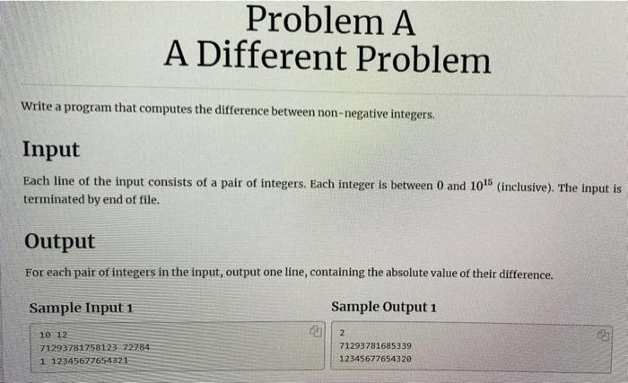 Solved Problem A A Different Problem Write a program that | Chegg.com