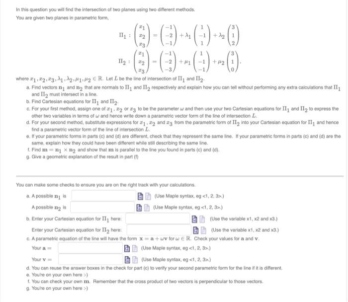 Solved In this question you will find the intersection of | Chegg.com