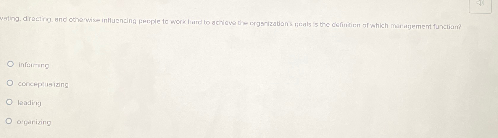 Solved vating, directing, and otherwise influencing people | Chegg.com