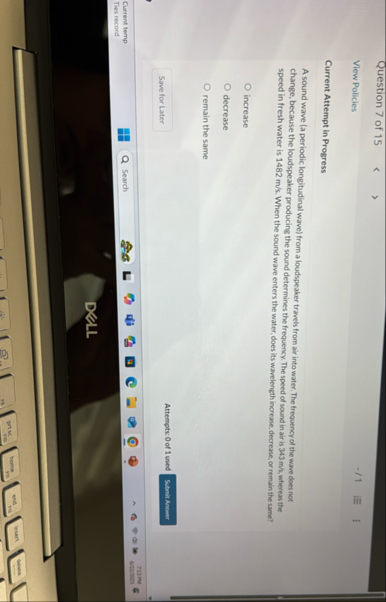 Solved Question 7 ﻿of 15View Policies-/1Current Attempt in | Chegg.com