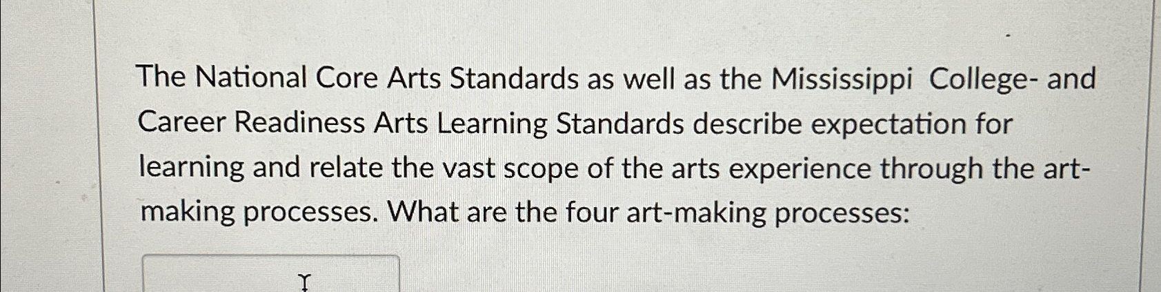 Solved The National Core Arts Standards as well as the | Chegg.com