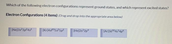 Solved Which of the following electron configurations | Chegg.com