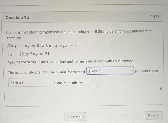 Solved Consider the following hypothesis statement using | Chegg.com