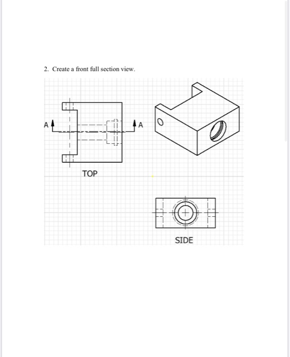 Solved Given the top, side and isometric views, hand sketch | Chegg.com