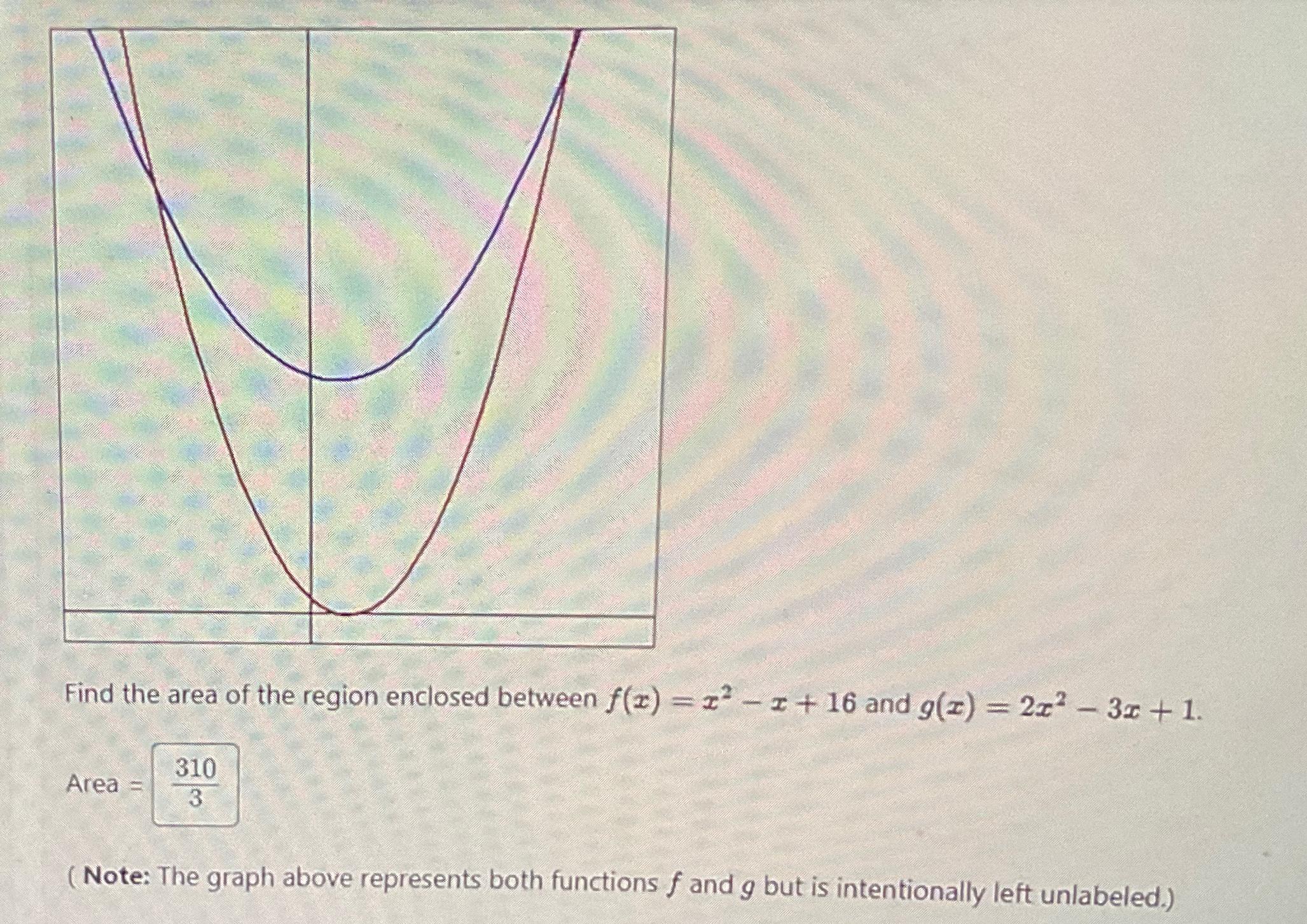 Solved Find the area of the region enclosed between | Chegg.com