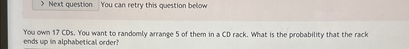 Solved Next question You can retry this question belowYou | Chegg.com