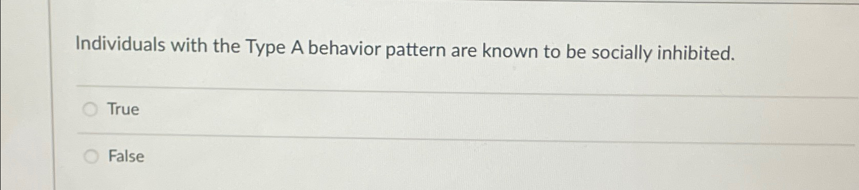 Solved Individuals with the Type A behavior pattern are | Chegg.com