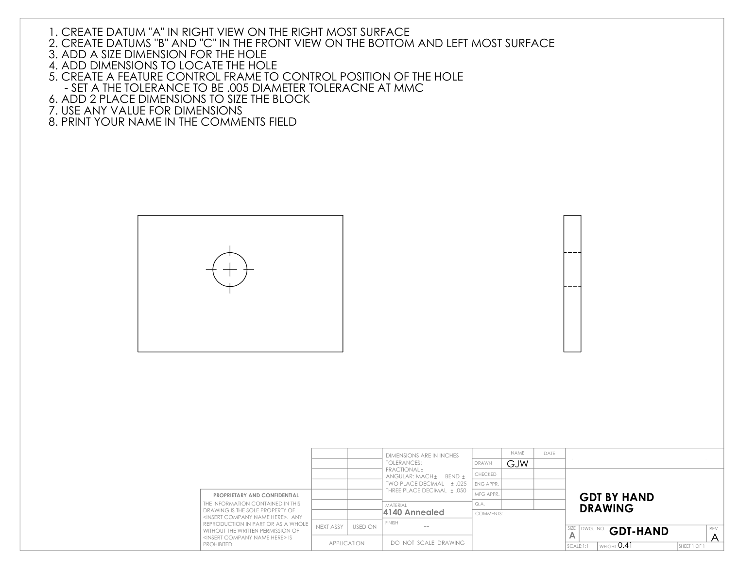 Solved Create Datum A ﻿in Right View On The Right Most
