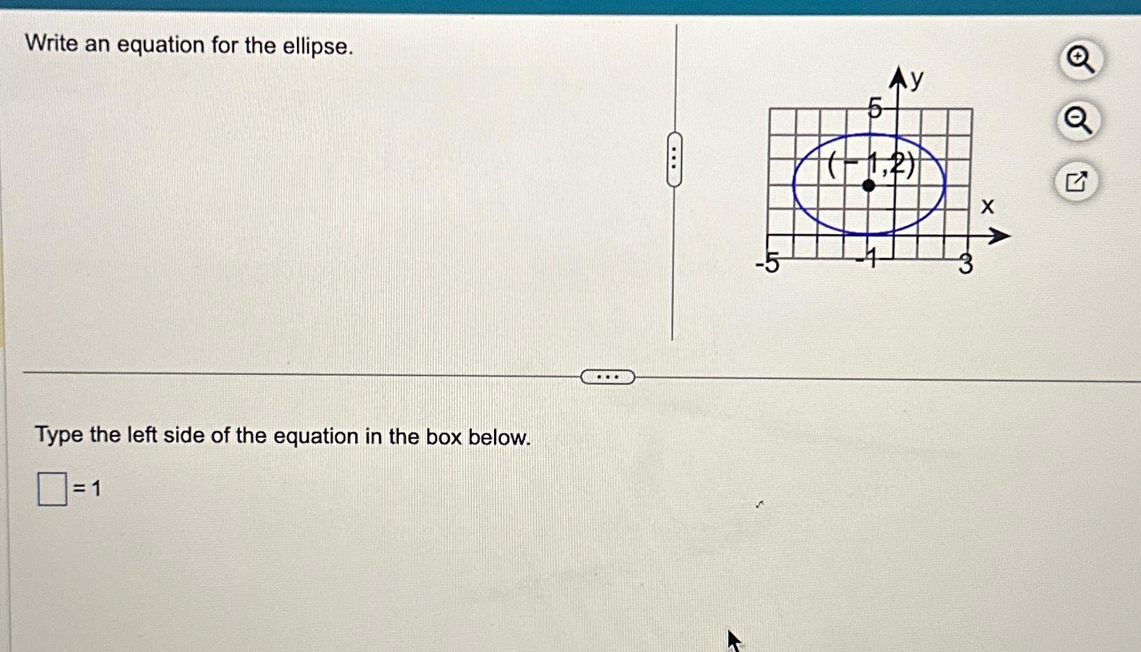 Solved Write an equation for the ellipse.Type the left side | Chegg.com