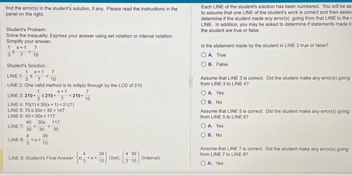 Solved find the error(s) in the student's solution, if any. | Chegg.com