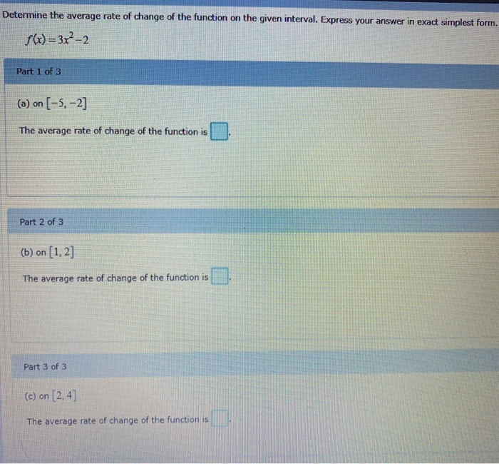Solved Determine the average rate of change of the function | Chegg.com