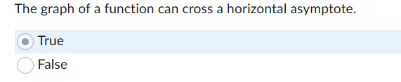 Solved The graph of a function can cross a horizontal | Chegg.com