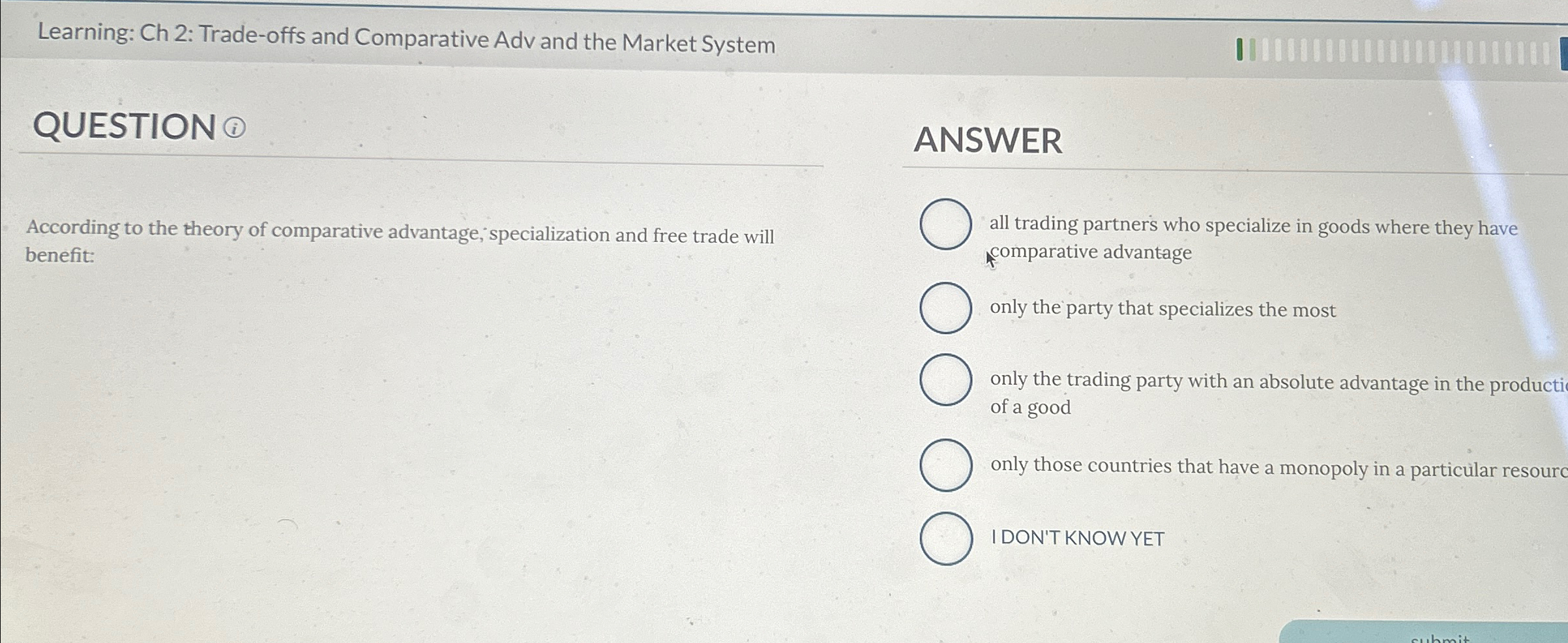 Solved Learning: Ch 2: Trade-offs and Comparative Adv and | Chegg.com