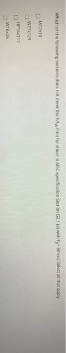 Solved Which of the following sections does not meet the | Chegg.com