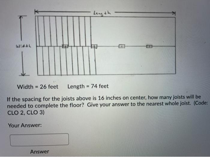 Solved Length 1 W Width = 24 feet Length = 60 feet If the | Chegg.com
