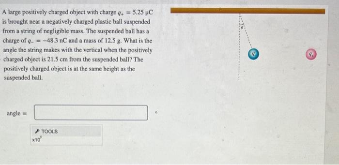 Solved A large positively charged object with charge | Chegg.com
