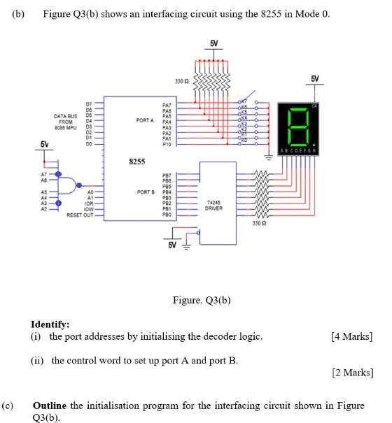Solved (b) Figure Q3(b) shows an interfacing circuit using | Chegg.com