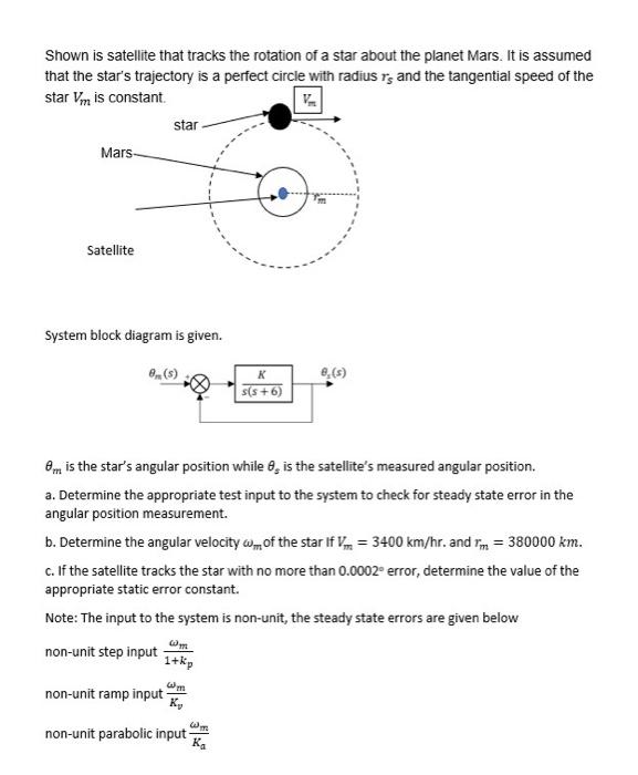 Solved Shown is satellite that tracks the rotation of a star | Chegg.com