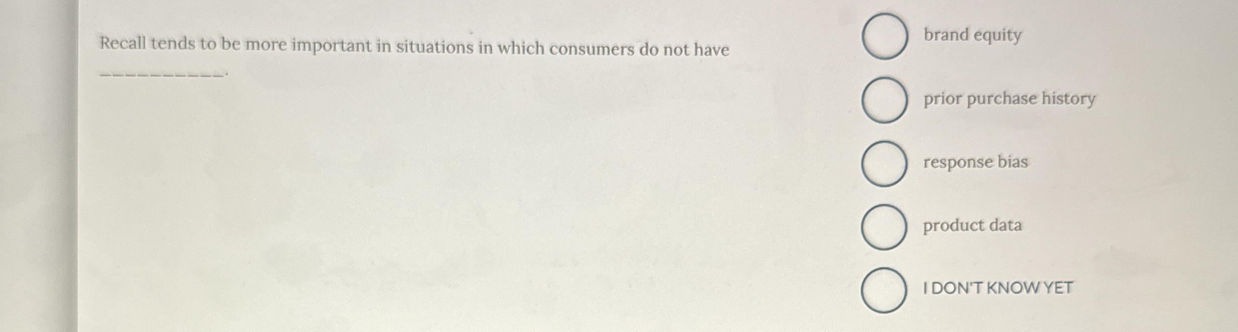 Solved Recall tends to be more important in situations in | Chegg.com