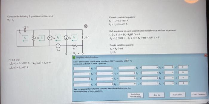 Solved V. II t3=12∗5d−165∘A I3=14=64−457 A KV. equations for | Chegg.com