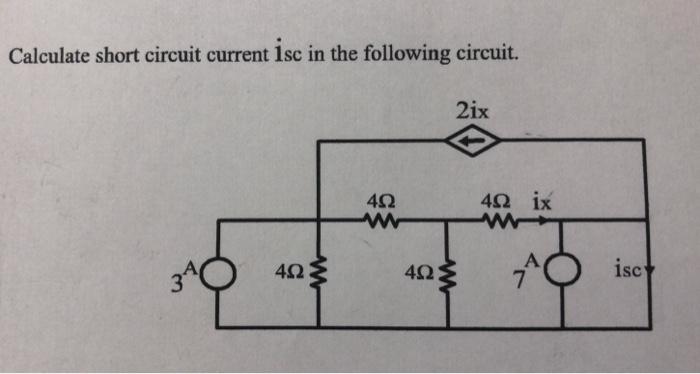 Solved Calculate short circuit current is in the following | Chegg.com