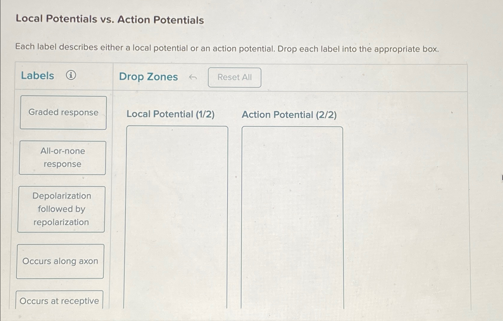 Solved Local Potentials vs. ﻿Action PotentialsEach label | Chegg.com