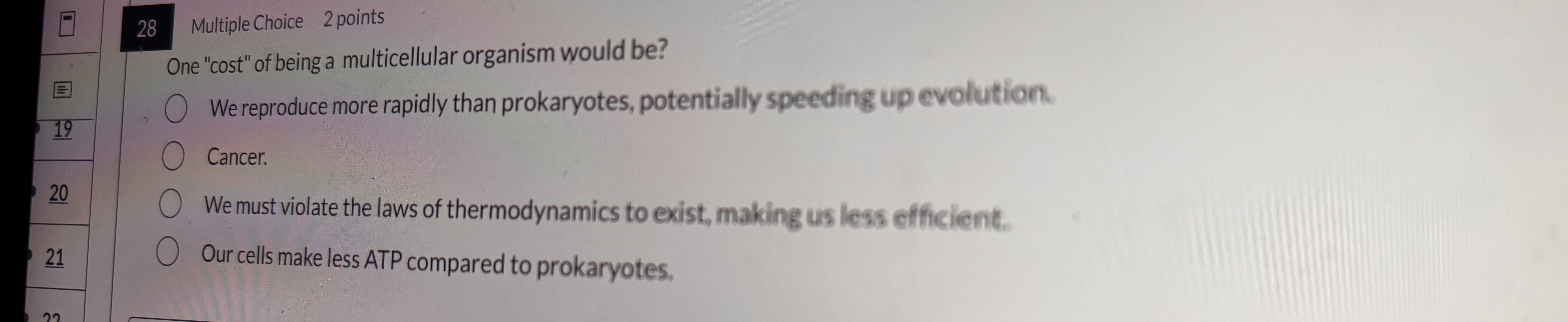 High Quality SOLUTION 28 ﻿Multiple Choice 2 ﻿pointsOne "cost" of being a | Chegg.com