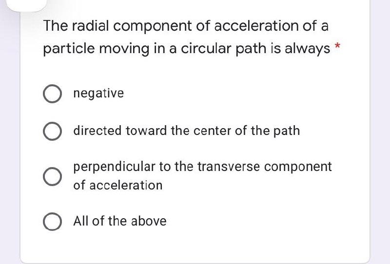 Solved The radial component of acceleration of a particle | Chegg.com
