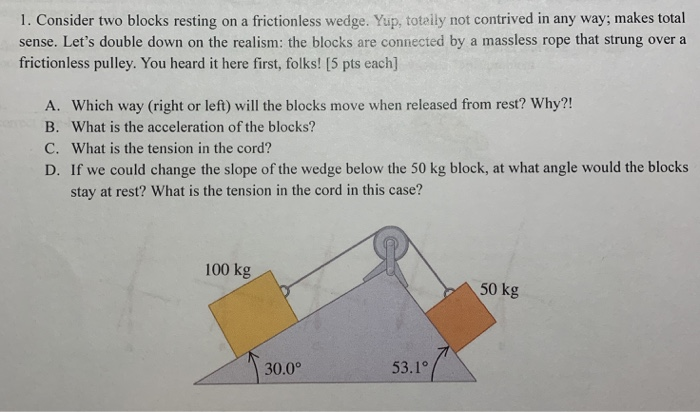Solved 1. Consider two blocks resting on a frictionless | Chegg.com