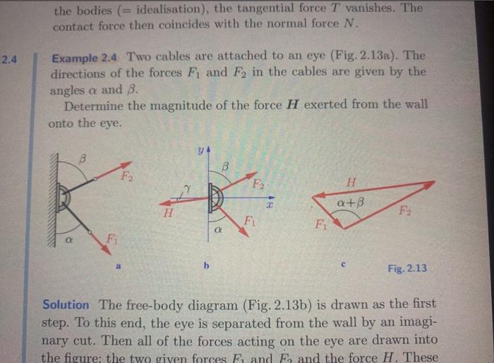 Solved the bodies (= idealisation), the tangential force T | Chegg.com