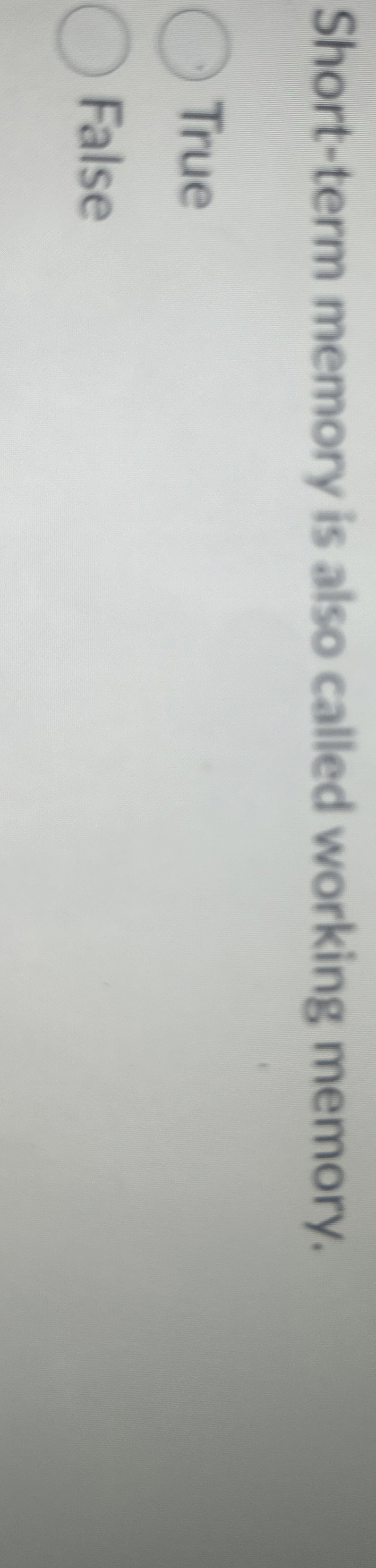 Solved Short-term memory is also called working | Chegg.com