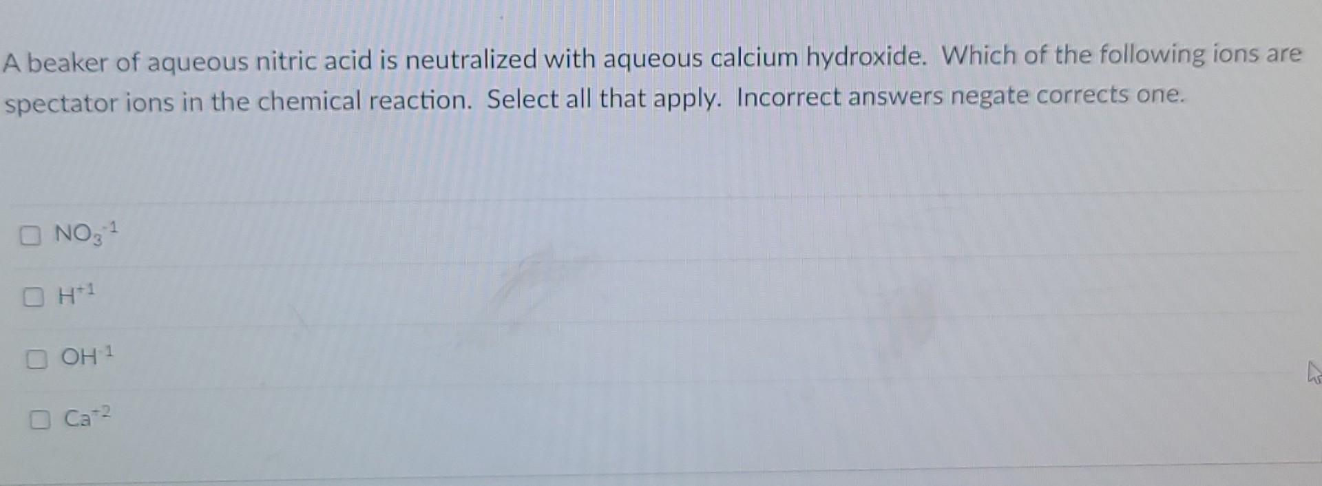 Solved A beaker of aqueous nitric acid is neutralized with | Chegg.com